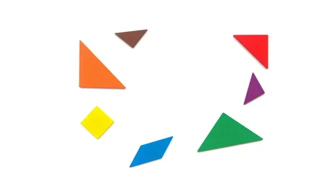 wooden tangram shaped as numbers zero on... | Stock Video | Pond5