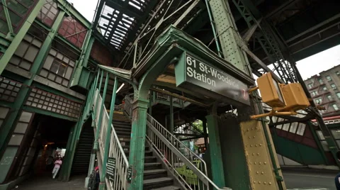 Woodside Elevated MTA subway station in ... | Stock Video | Pond5