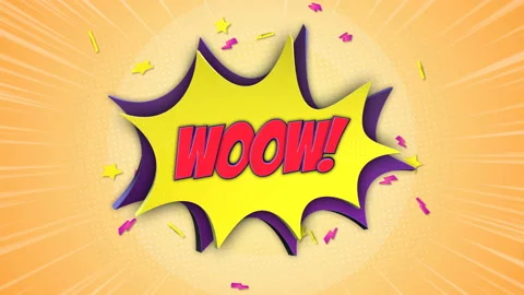 WOOW Comic Text Animation, with Alpha Ma... | Stock Video | Pond5