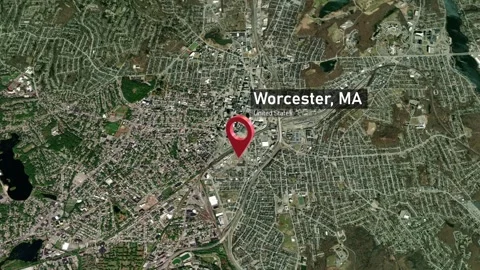 Worcester City Map Zoom (MA, USA) from S... | Stock Video | Pond5