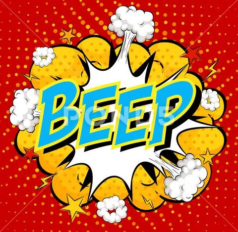 Word Beep on comic cloud explosion background ~ Clip Art #148002107