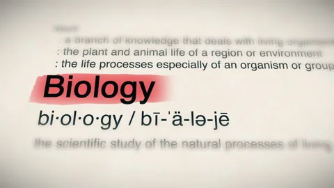 The Word Biology in a Dictionary Animati... | Stock Video | Pond5