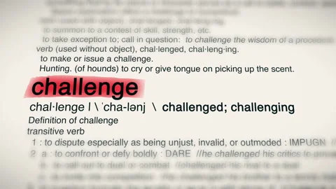 The Word Challenge Red Highlighted in a ... | Stock Video | Pond5
