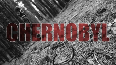 Word Chernobyl. Black gas mask. Panorama... | Stock Video | Pond5