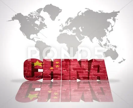 Word China on a world map background: Royalty Free #47025562