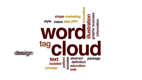 Word cloud animated word cloud, text des... | Stock Video | Pond5