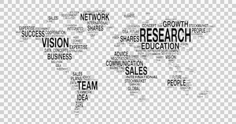 Word cloud of business world map in 4k r... | Stock Video | Pond5