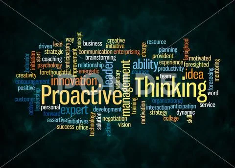 Word Cloud with PROACTIVE THINKING concept create with text only ~ Clip ...