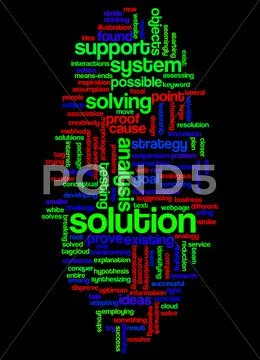 Word cloud of solution and its related words: Royalty Free #51218726
