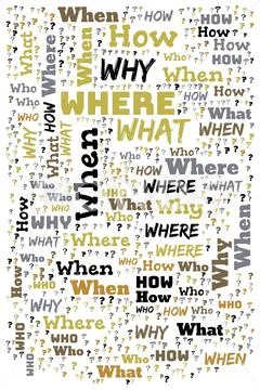 Word Cloud - Who, What, Where, When, Why and How on white background ...