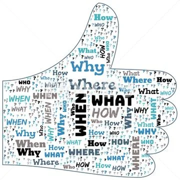 Word Cloud - Who, What, Where, When, Why and How on white background ...