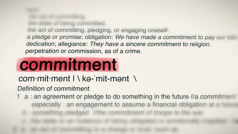 The Word Commitment Red Highlighted in a... | Stock Video | Pond5