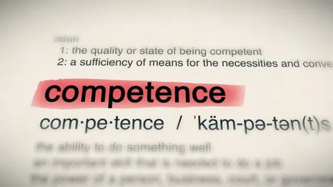 The Word competence in a Dictionary Anim... | Stock Video | Pond5