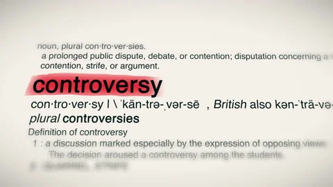 The Word Controversy Red Highlighted in ... | Stock Video | Pond5