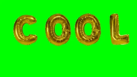 Word cool from helium gold balloon lette... | Stock Video | Pond5
