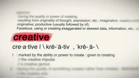 The Word Creative Red Highlighted in a D... | Stock Video | Pond5