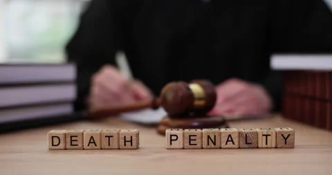Word death penalty on dice and judges in... | Stock Video | Pond5