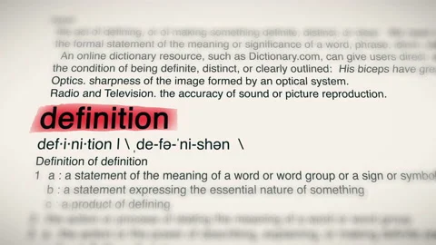 The Word Definition Red Highlighted in a... | Stock Video | Pond5