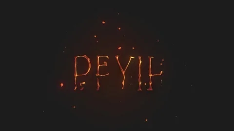 Word Devil is made of fire font. Hell ho... | Stock Video | Pond5