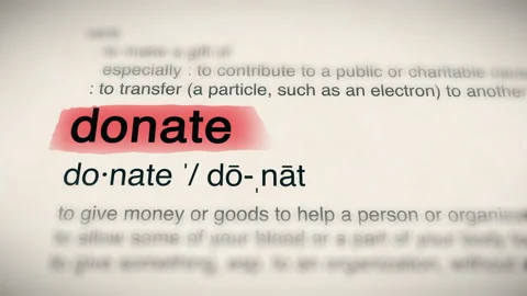The Word donate in a Dictionary Animatio... | Stock Video | Pond5