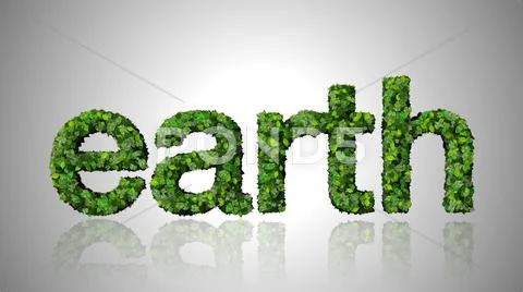 Word earth made from green leaves on gradient background.: Graphic ...