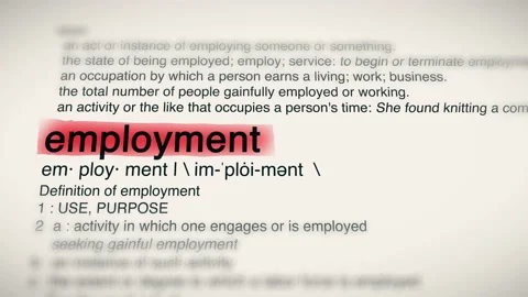 The Word Employment Red Highlighted in a... | Stock Video | Pond5