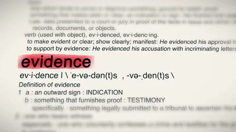 The Word Evidence Red Highlighted in a D... | Stock Video | Pond5