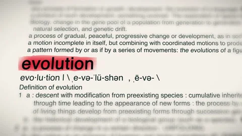 The Word Evolution Red Highlighted in a ... | Stock Video | Pond5