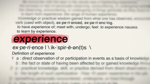 The Word Experience Red Highlighted in a... | Stock Video | Pond5
