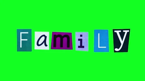 The word family in cartoon style stop mo... | Stock Video | Pond5