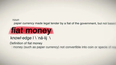 The Word Fiat Money Red Highlighted in a... | Stock Video | Pond5