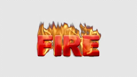 Word fire. Bright fiery text on a transp... | Stock Video | Pond5