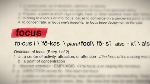 The Word Focus Red Highlighted in a Dict... | Stock Video | Pond5