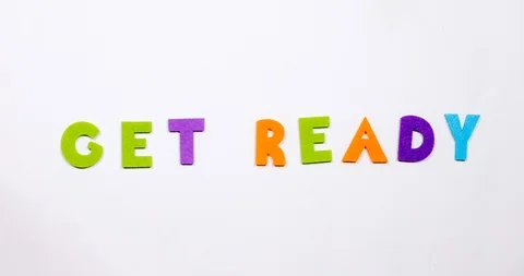 The word get ready. The word is written ... | Stock Video | Pond5