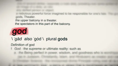 The Word God Red Highlighted in a Dictio... | Stock Video | Pond5