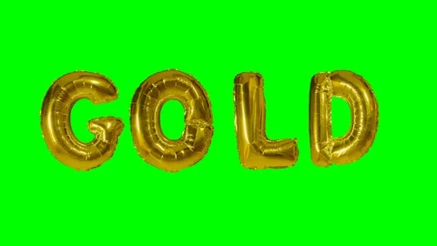 Word gold from helium balloon letters fl... | Stock Video | Pond5