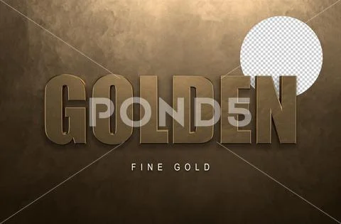 Word Golden with volume on gold background ~ PSD Template #168868014