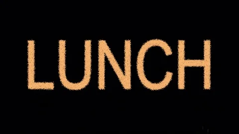 Word LUNCH appears from the sand, then c... | Stock Video | Pond5