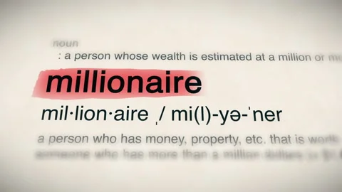 The Word millionaire in a Dictionary Ani... | Stock Video | Pond5