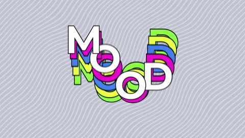 The word MOOD with bouncing letters in d... | Stock Video | Pond5