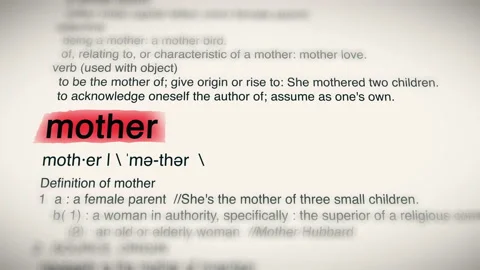 The Word Mother Red Highlighted in a Dic... | Stock Video | Pond5