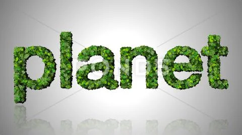 Word planet made from green leaves on gradient background. ~ Clip Art ...