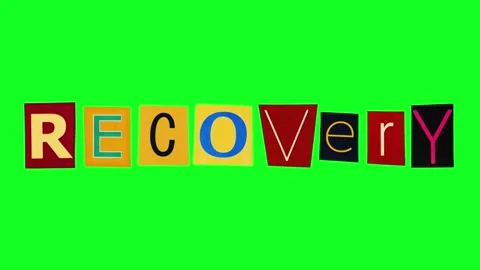The word recovery created from magazine ... | Stock Video | Pond5