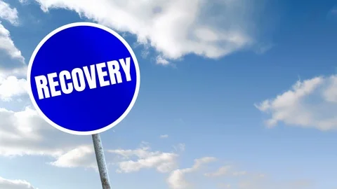 Word Recovery written on road sign and w... | Stock Video | Pond5