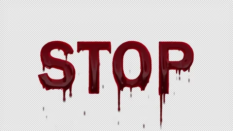 Word stop with bleeding letters isolated... | Stock Video | Pond5
