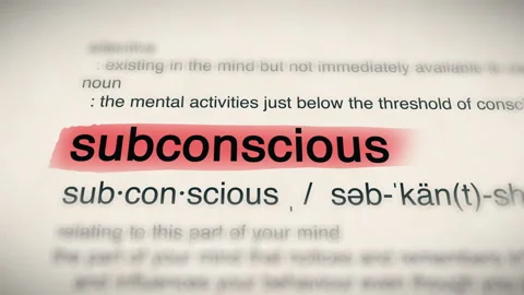 The Word subconscious in a Dictionary An... | Stock Video | Pond5