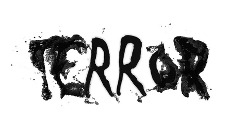 word terror. Text animation terror on wh... | Stock Video | Pond5