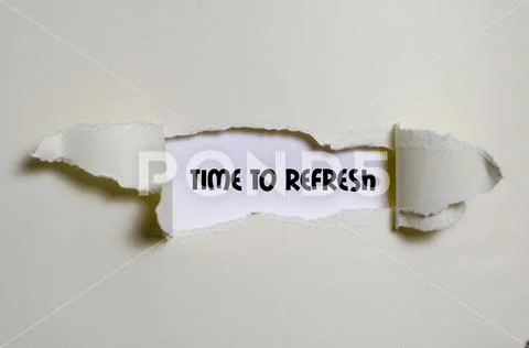 The word time to refresh appearing behind torn paper ~ Premium Photo ...