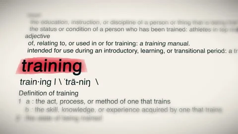 The Word Training Red Highlighted in a D... | Stock Video | Pond5