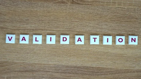 Word "Validation" is made of letters on ... | Stock Video | Pond5
